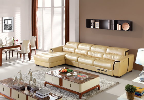 China luxury home genuine leather combination sofa with recliner supplier
