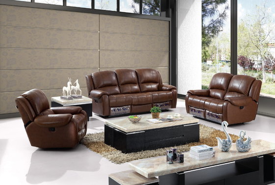 China home genuine leather recliner sofa reclining loveseat set furniture supplier