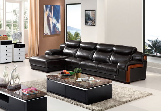 China modern home genuine leather corner sofa living room sofa furniture supplier