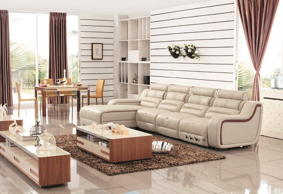 China genuine leather home corner recliner sofa living room furniture supplier