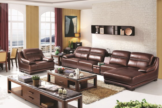 China Contemporary genuine leather section corner sofa furniture supplier