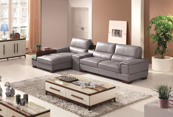 China contemporary genuine leather section corner sofa furniture supplier