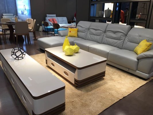China modern living room corner leather sofa furniture supplier