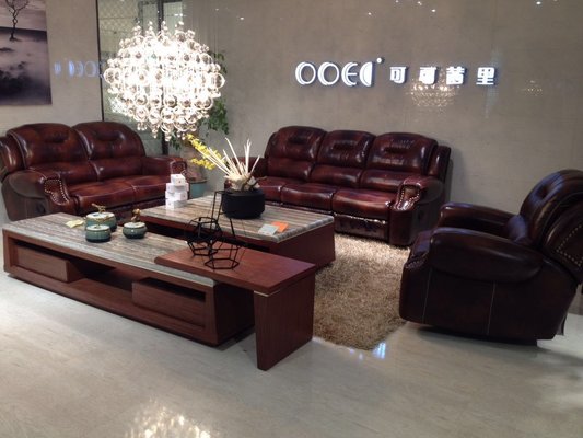 China living room modern genuine leather recliner sofa set furniture supplier