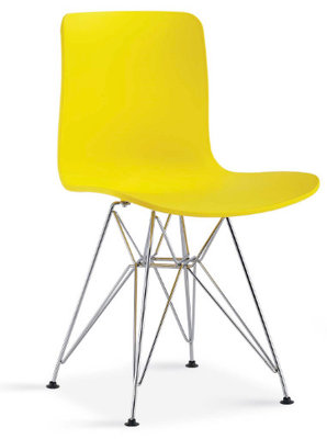China modern PP dining chair with metal leg supplier