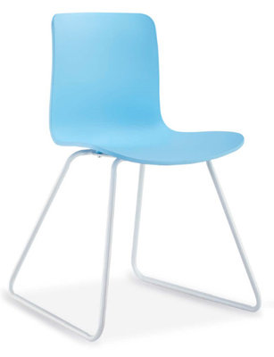 China modern plastic dining chair with metal leg supplier