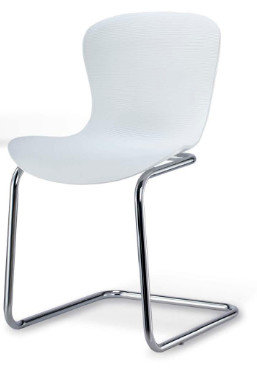 China modern plastic dining chair with metal leg supplier