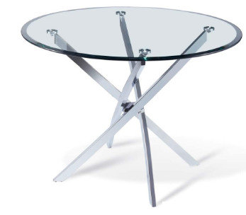 China Modern round glass dining furniture table supplier