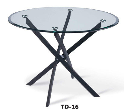 China Modern club round dark glass dining furniture table supplier