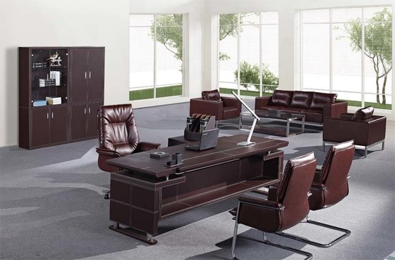 China luxury 2.4m office leather executive manager table supplier