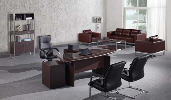 China luxury 2m office leather manager table/leather office manager table furniture supplier
