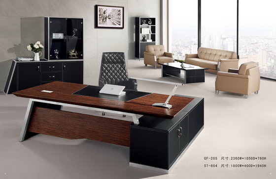 China luxury office big boss leather table furniture/luxury office executive leather desk supplier