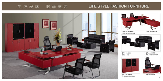 China luxury office leather executive table/office leather boss table furniture supplier