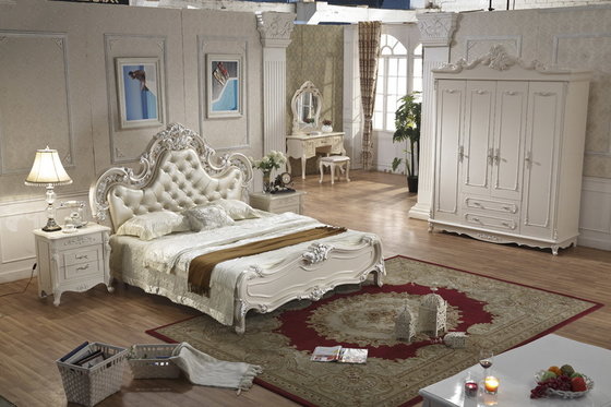 China luxury French style cream bed room set furniture supplier