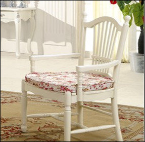 China modern solid wood white dining arm chair furniture supplier