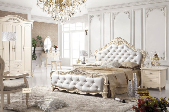 China luxury French style solid wood bed room furniture supplier