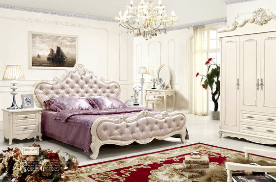 China luxury French style solid wood bedroom furniture supplier