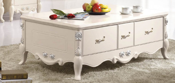 China luxury French style wood coffee table for sofa set supplier