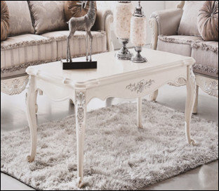China luxury French style rectangle wood coffee table supplier