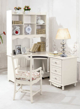 China luxury modern white wood home office corner desk furniture supplier
