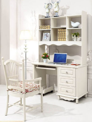 China luxury modern white wooden home office table furniture supplier
