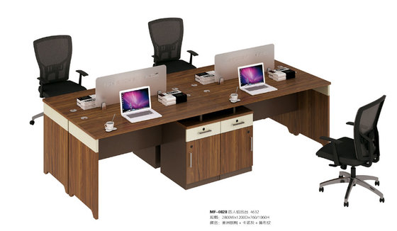 China modern 4 seater wood office clerk workstation computer table furniture supplier
