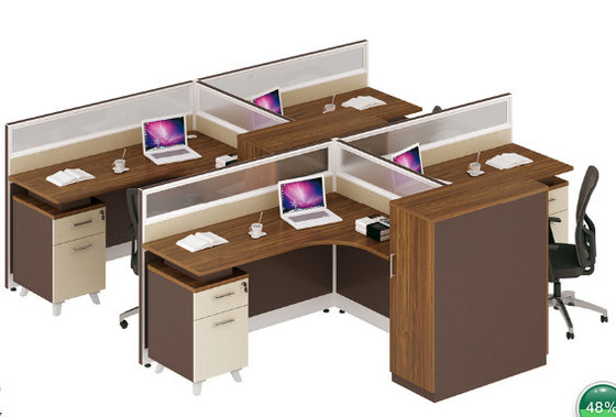 China modern 4 seater melamine office panel workstation table furniture supplier