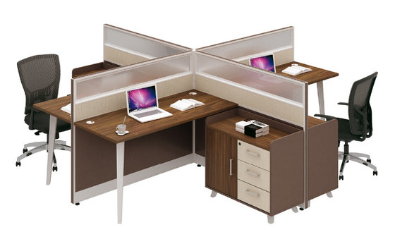 China modern 4 seater melamine office partion panel workstation table furniture supplier