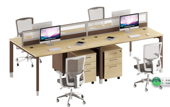 China modern 4 seat office glass partition workstation table furniture supplier