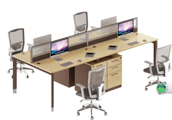 China modern 4 seater office glass workstation table furniture supplier