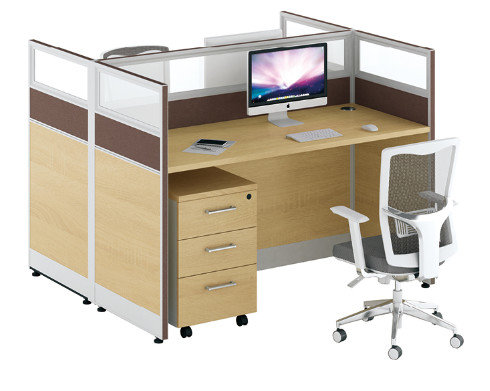 China modern 2 seater office galss partition table furniture supplier