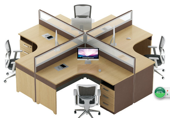 China modern 4 seater office cubicle table furniture supplier