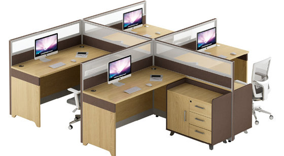 China modern 4 seater office workstation table furniture supplier