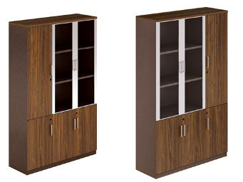 China modern office high quality 3 door glass document cabinet furniture supplier