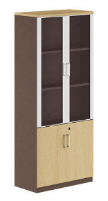 China modern office two door glass filing cabinet furniture supplier