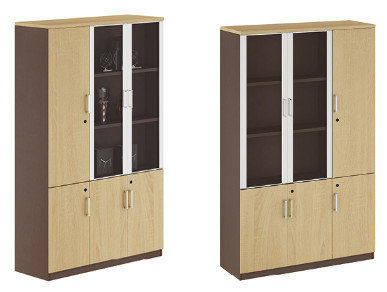 China modern office 3 doors glass document cabinet furniture supplier