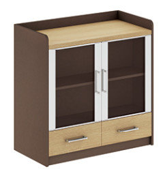 China modern office low credenza cabinet/glass door side cabinet furniture supplier