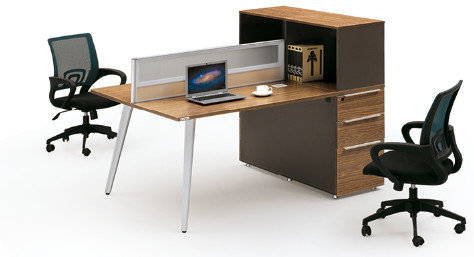 China modern two person office workstation with storage supplier