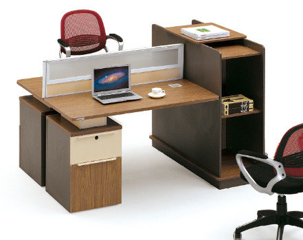 China modern two seater office workstation with storage supplier