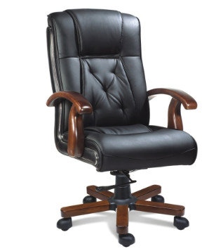 China medium back office wooden manager swivel chair furniture supplier