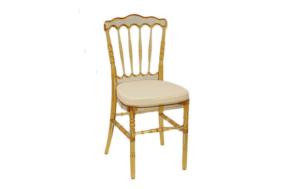 China clear gold wedding chair/clear golden Napoleon chair/PC Napoleon chair supplier