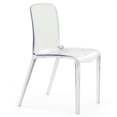 China transparent polycarbonate chair/ LeisureMod Laos Clear Modern Dining Chair supplier