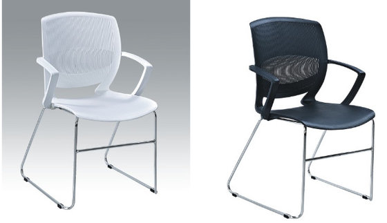 China meeting room plastic stack arm chair furniture/stackable plastic visitor arm chair supplier