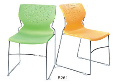 China hot sale stackable plastic visitor chair/high quality stackable plastic meeting chair supplier