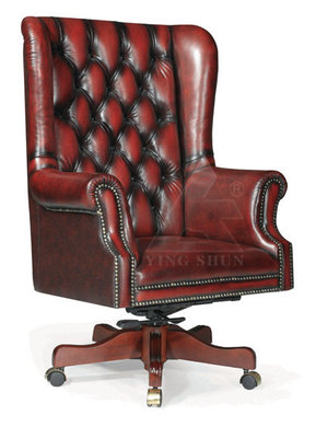 China luxury antique classic solid wood chesterfield swivel executive chair supplier