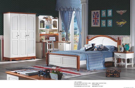 China luxury teenager solid wood bed room set supplier