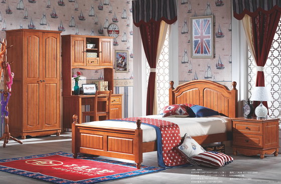 China youth wooden bed room set furniture supplier