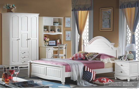 China white youth wooden bed room set furniture supplier
