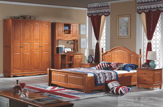 China teenagers solid wood bed room set bed with storage furniture supplier