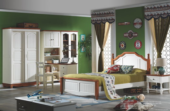 China luxury teenagers solid wood bed room set furniture supplier